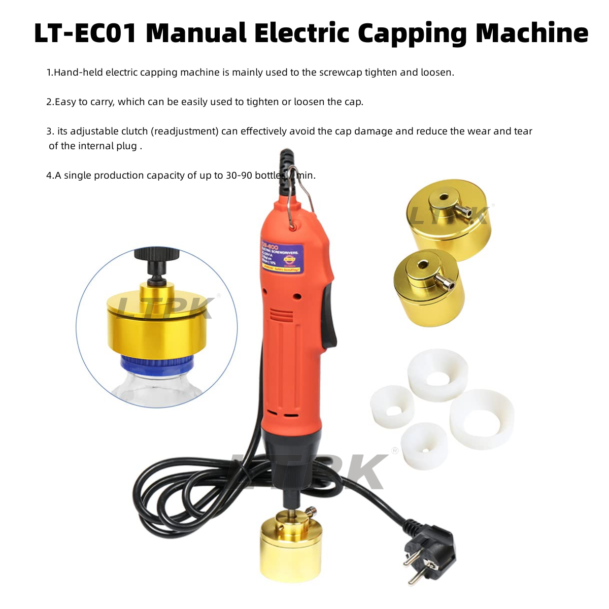 LTPK LT-EC01 Electrical manual capping machine