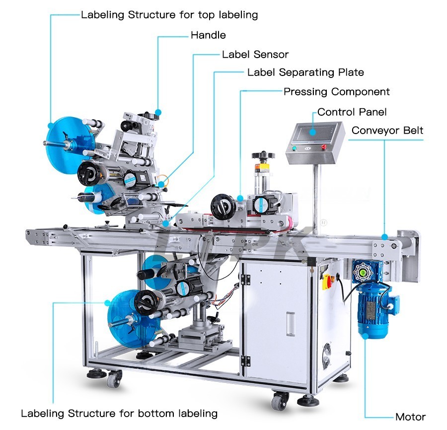 LTPK LT-703 Automatic top bottom flat surface labeling machine